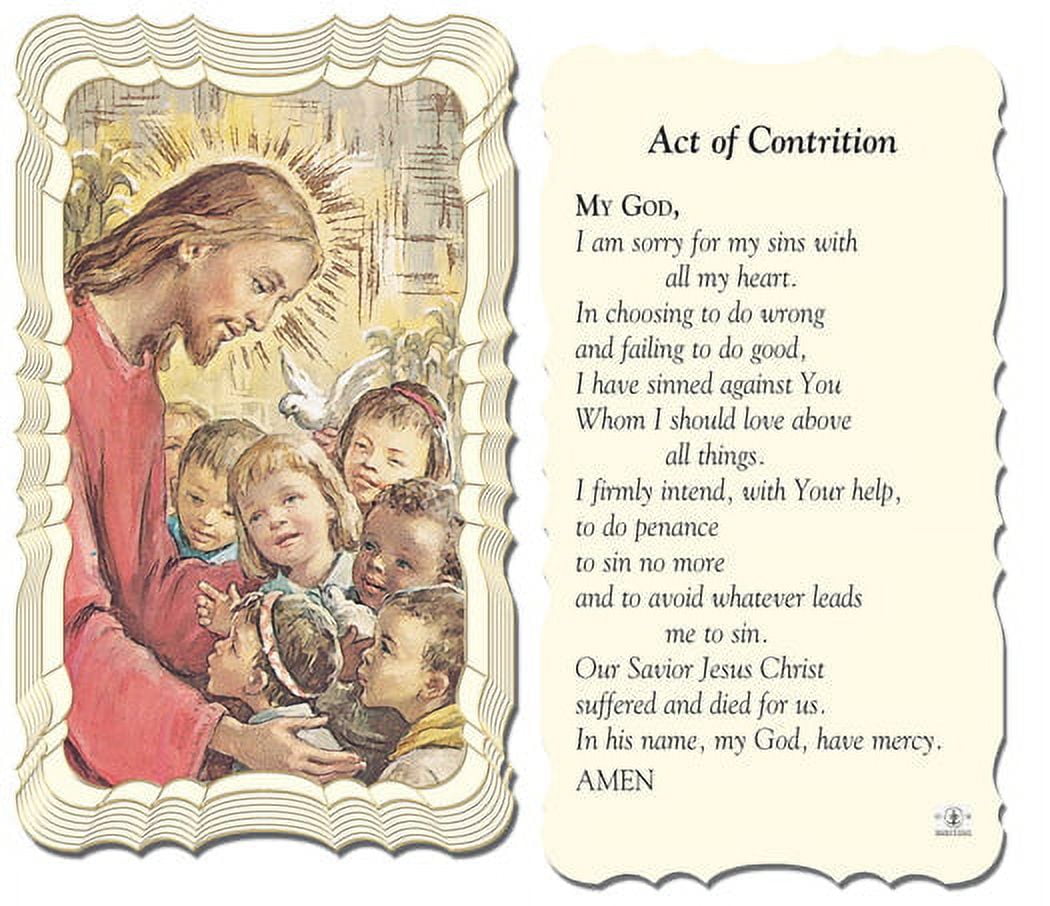 Act of Contrition Catholic Prayer Holy Card with Prayer on Back, Pack ...