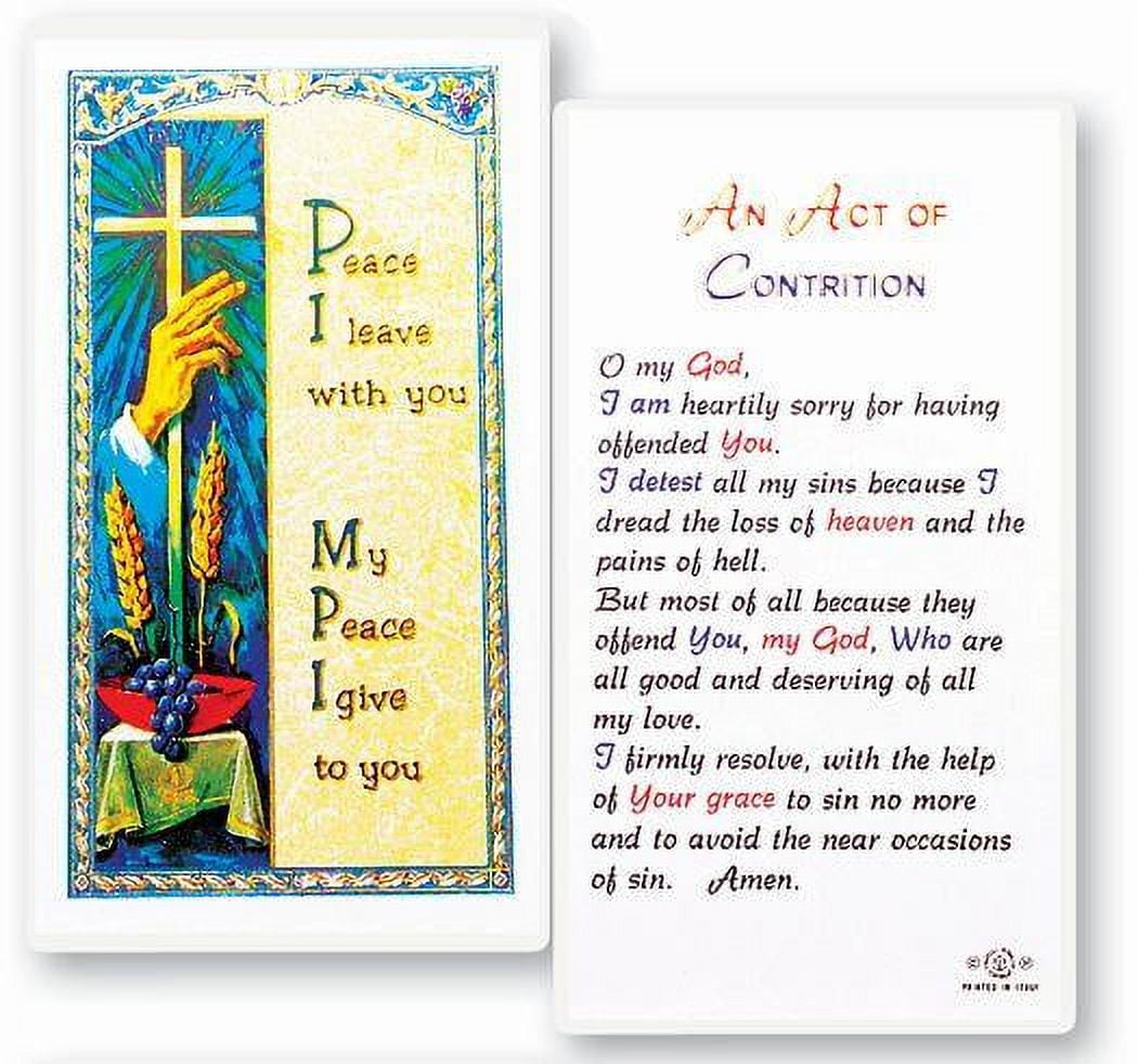 Act of Contrition Laminated Catholic Prayer Holy Card with Prayer on ...