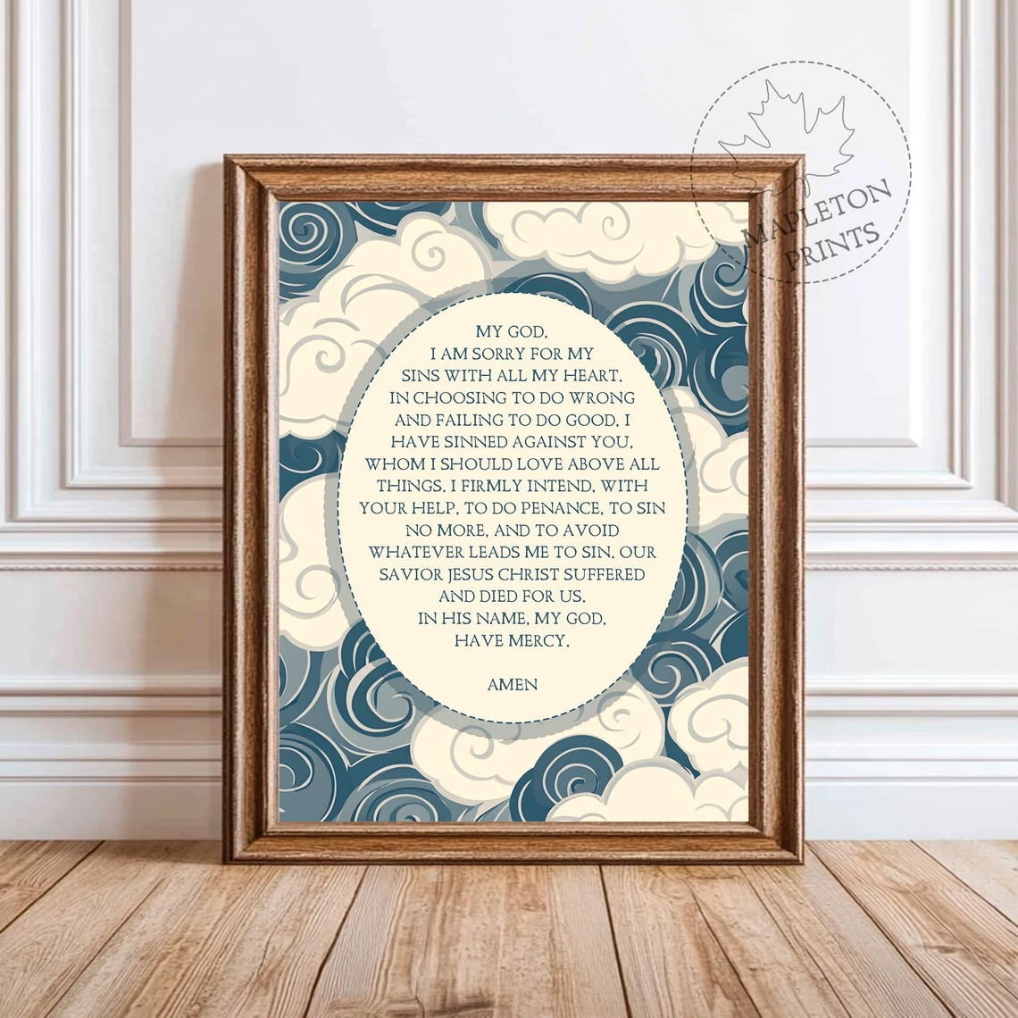 Act of Contrition Printable Wall Art Christian Prayer, Stretched Canvas ...