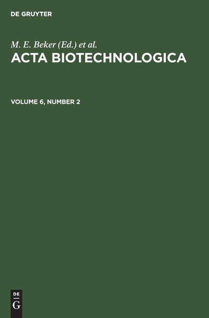 Acta Biotechnologica (Hardcover) - Walmart.com