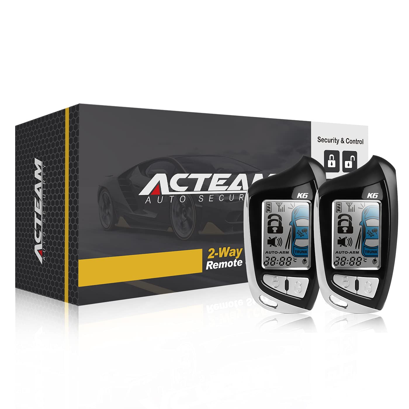Acteam 2 Way LCD Car Alarm NSD3 System Car Security with Remote Start ...
