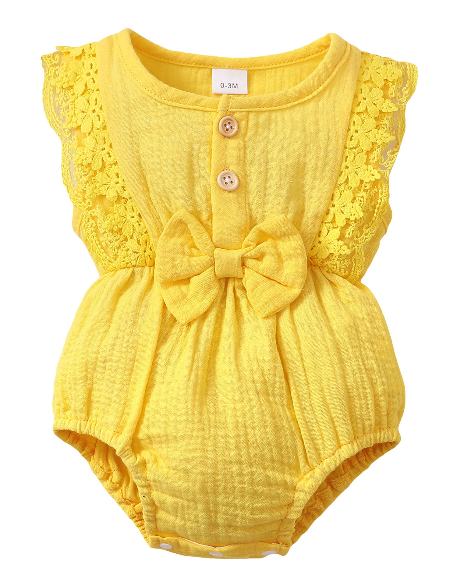 Actgleam Baby Girl Lace Ruffled Sleeveless Romper Summer Cotton casual ...