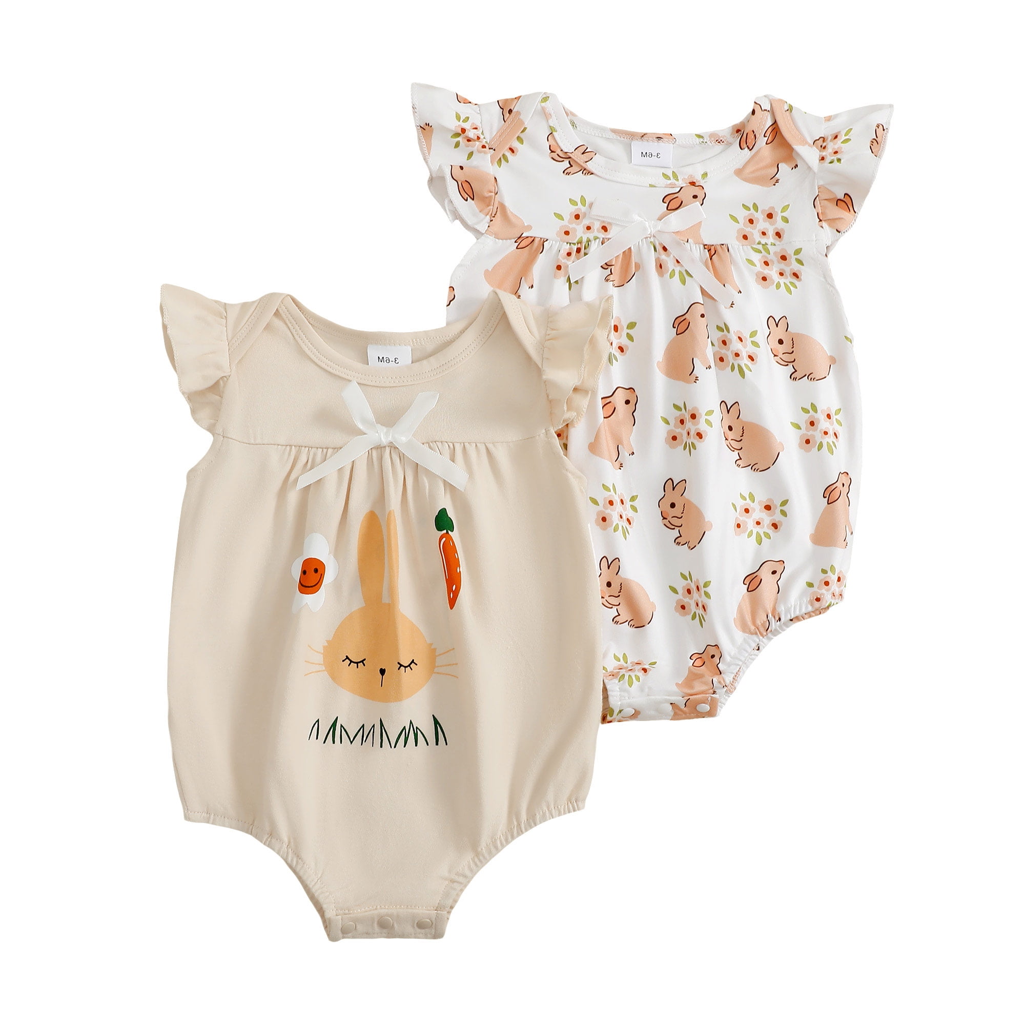 Actgleam Baby Girls Summer Sleeveless Romper Cotton Cute Print Pattern ...