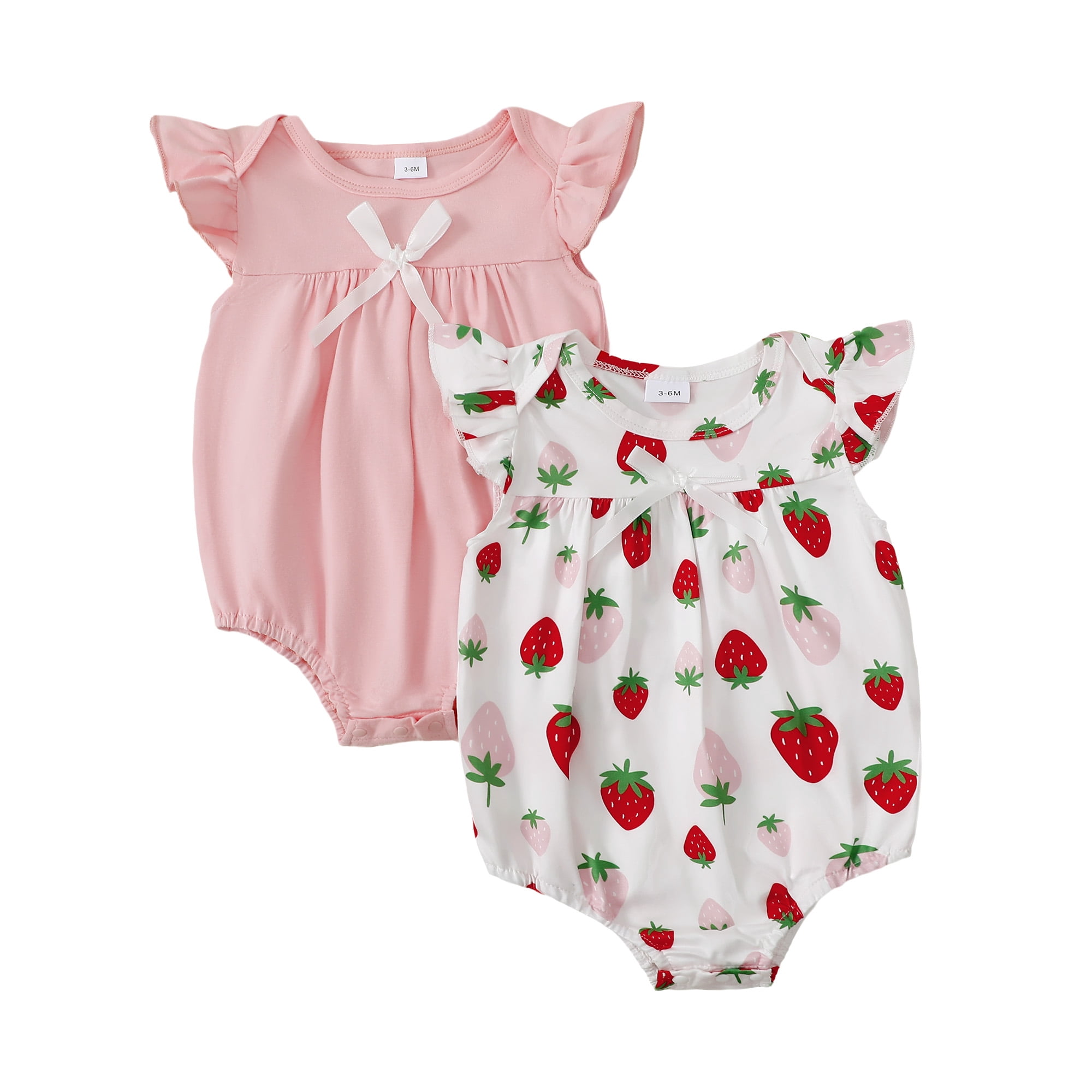 Actgleam Baby Girls Summer Sleeveless Romper Cotton Cute Print Pattern ...