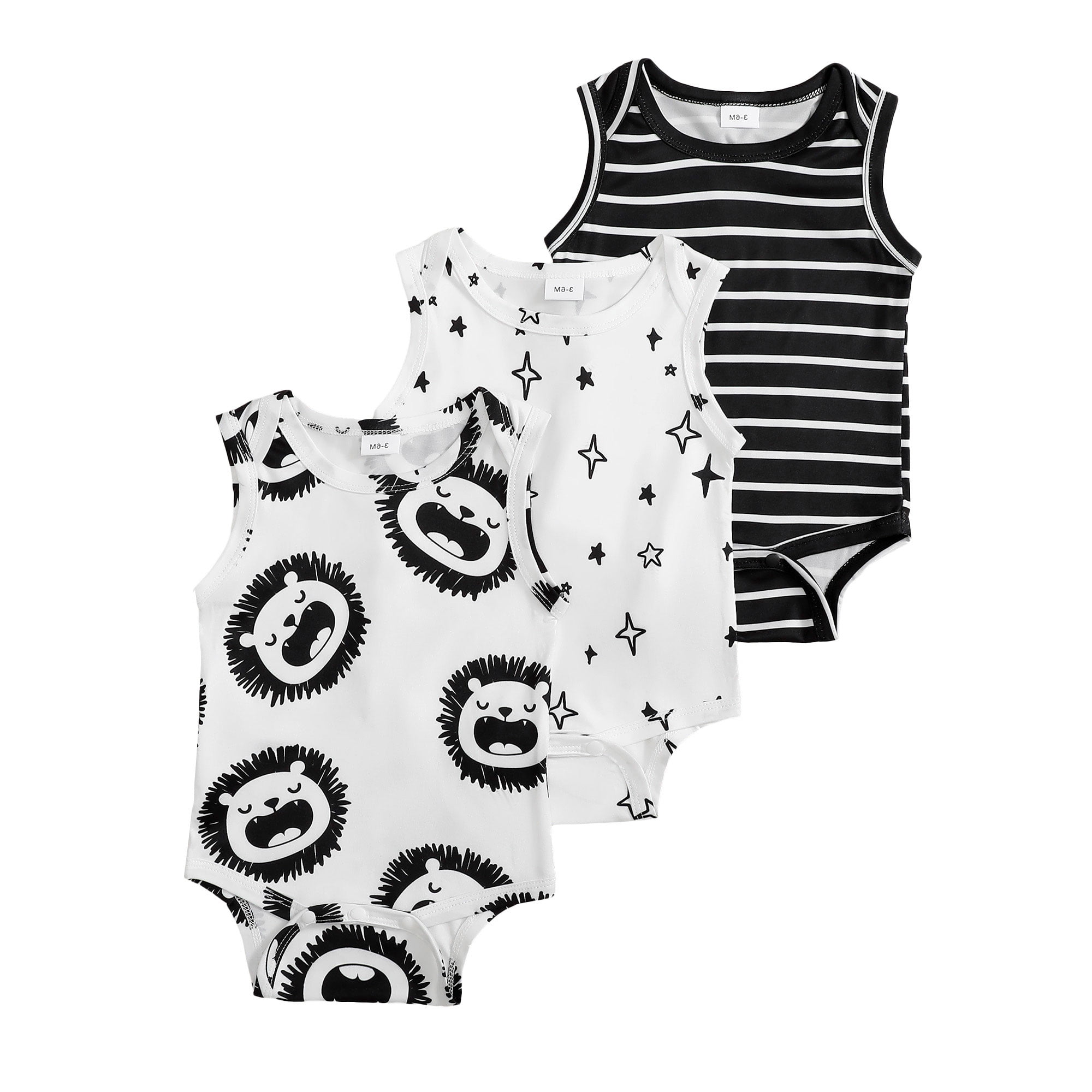 Actgleam Baby Sleeveless Bodysuits Snap Closure Onesies for Infant，12 ...