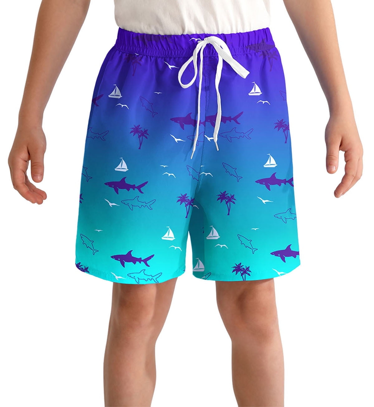 Actgleam Boys Swim Trunks Swim Shorts with Compression Liner Bathing ...