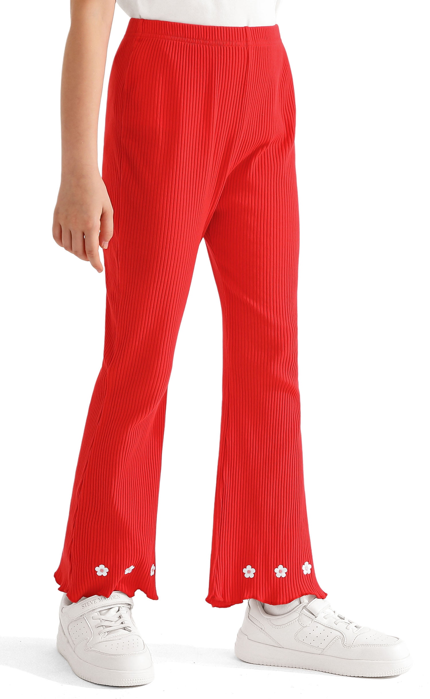Actgleam Girls Pants Ribbed Bell Bottoms Trousers for Girl Flare Pants ...
