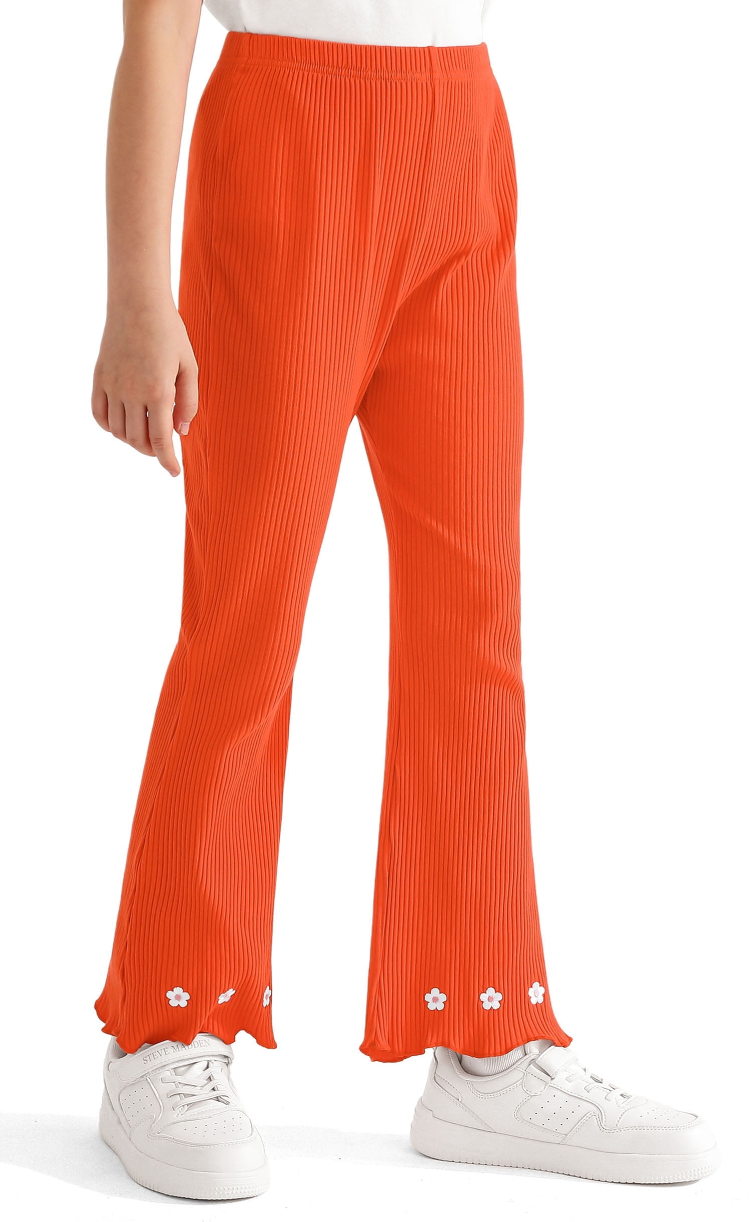 Actgleam Girls Pants Ribbed Bell Bottoms Trousers for Girl Flare Pants ...
