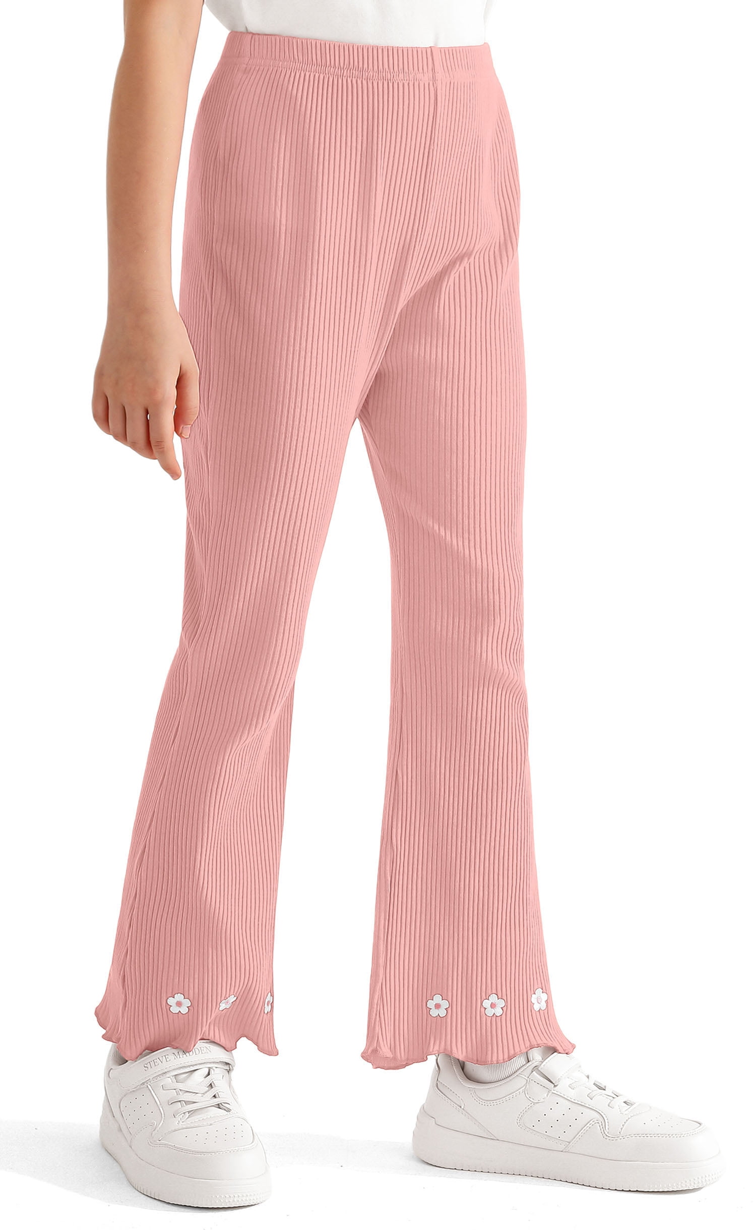 Actgleam Girls Pants Ribbed Bell Bottoms Trousers for Girl Flare Pants ...