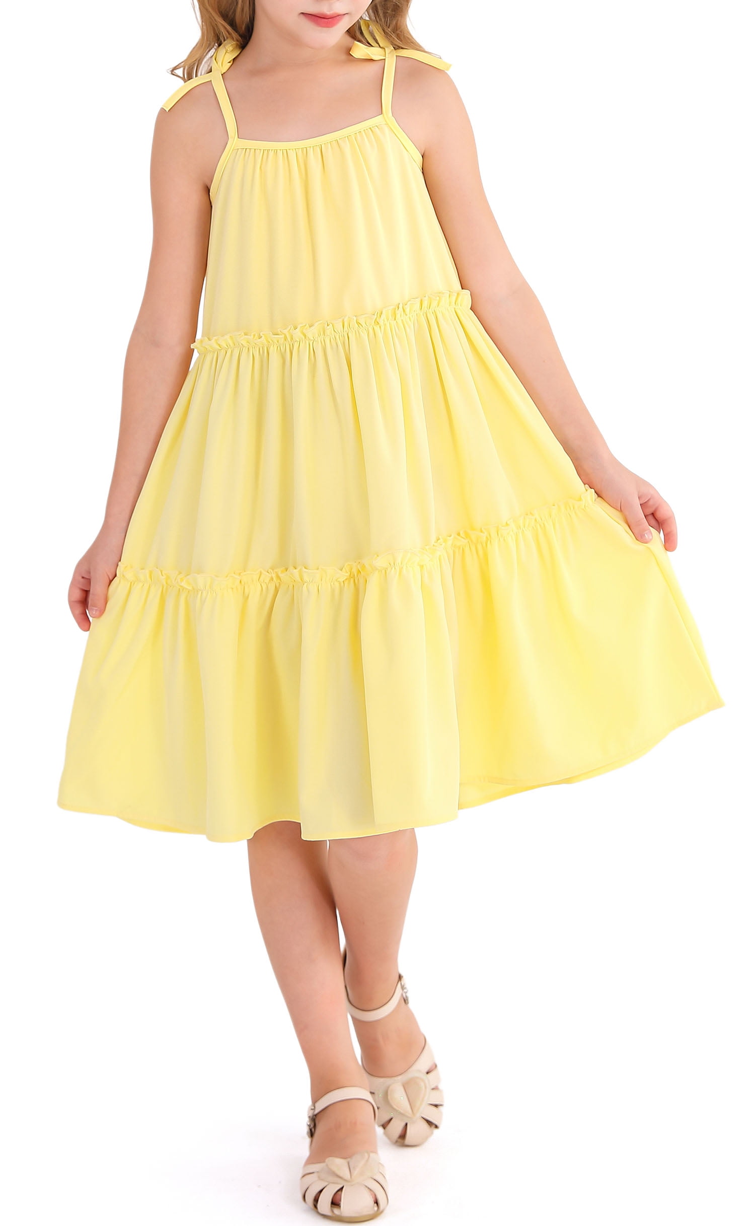 Actgleam Girls Summer Sundress Sleeveless Spaghetti Strap Dresses Loose ...