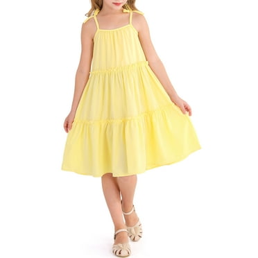 Actgleam Girls Waffle Short Sleeve Dresses Summer Casual Skater Swing ...