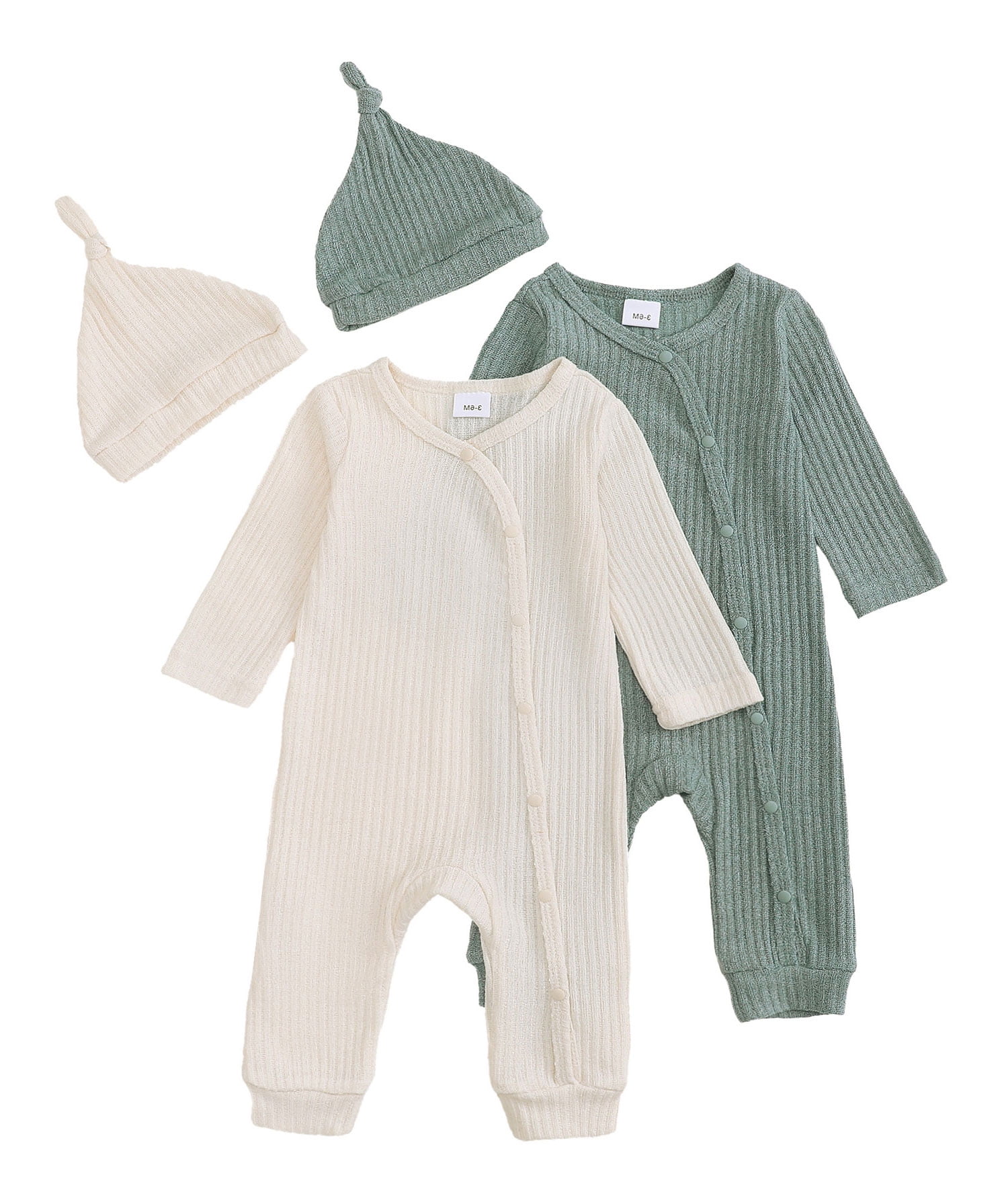 Actgleam Infant Boys Girls Clothes Set Newborn Baby 2-Pack Jumpsuit ...