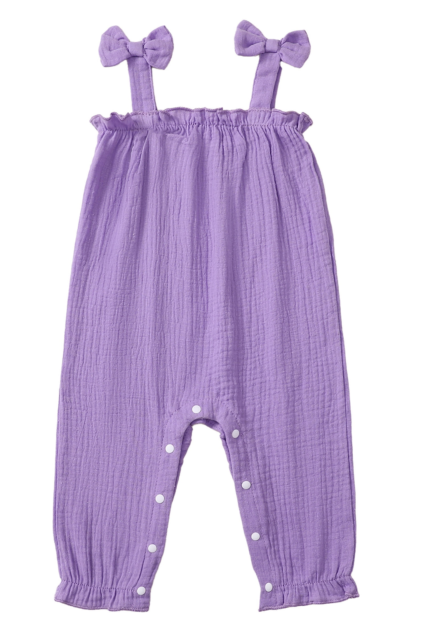 Actgleam Newborn Baby Girl Romper Sleeveless Jumpsuit Ruffled Bodysuit for Baby Girl,Purple,6 ...
