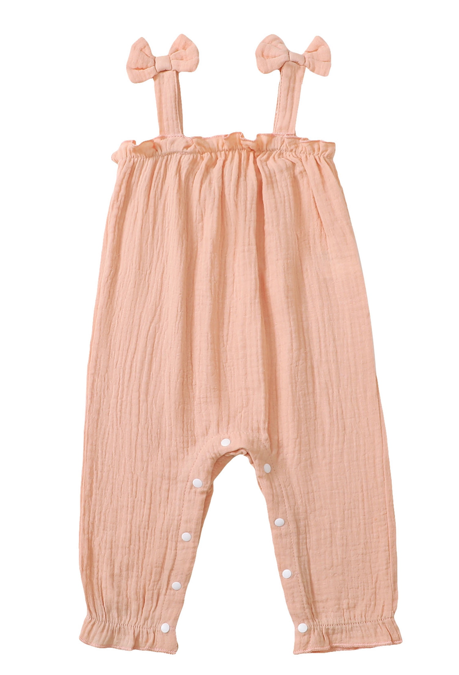 Actgleam Newborn Baby Girl Romper Sleeveless Jumpsuit Ruffled Bodysuit for Baby Girls,Pink,9 ...