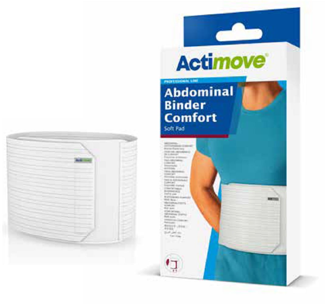 Actimove Abdominal Binder Comfort with Soft Pad 9in White Medium (45-1/ ...