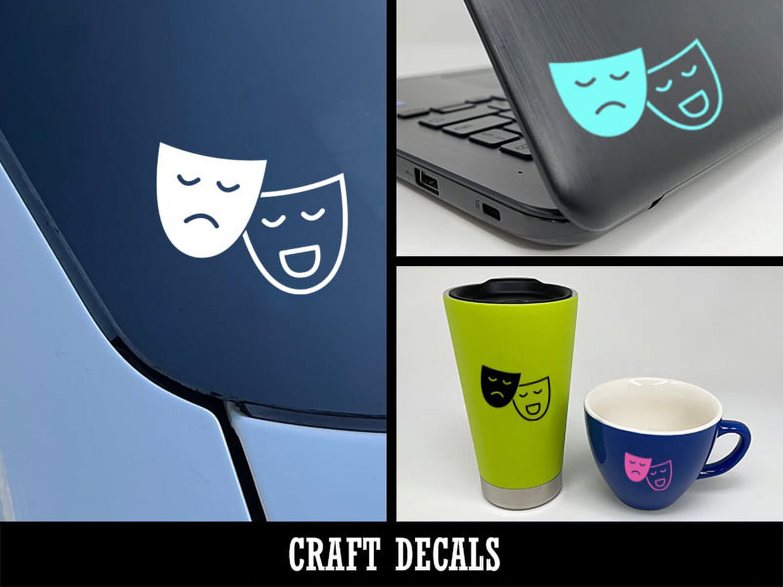 Acting Comedy Drama Masks Theater Carnival Craft Vinyl Indoor Outdoor ...
