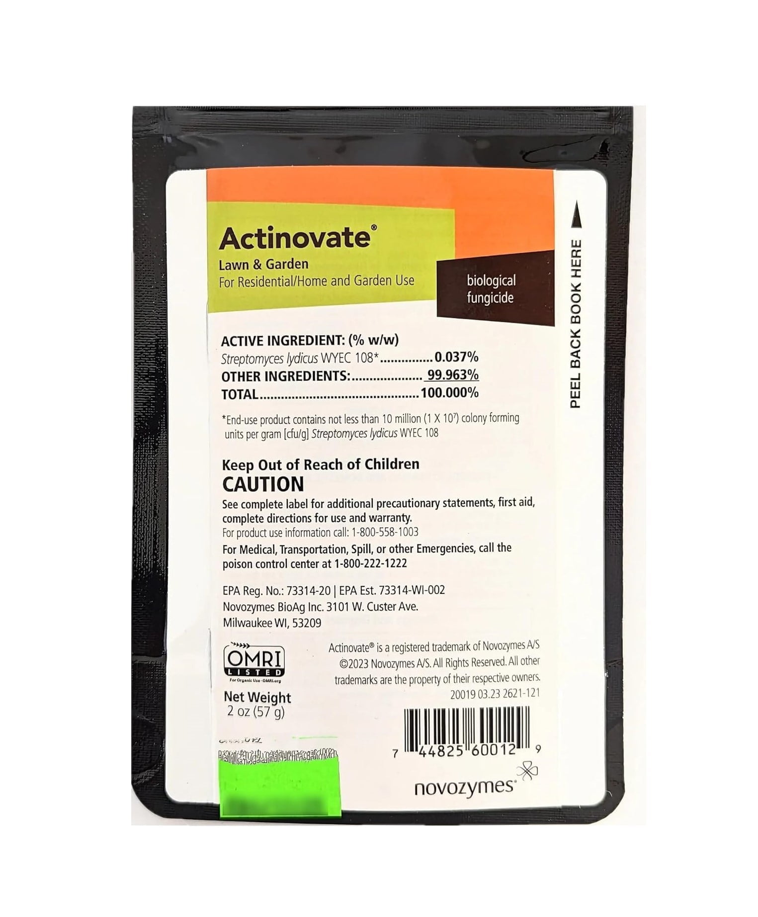 Mycorrhizal Applications Actinovate Fungicide - OMRI Listed, 2 oz Pouch ...