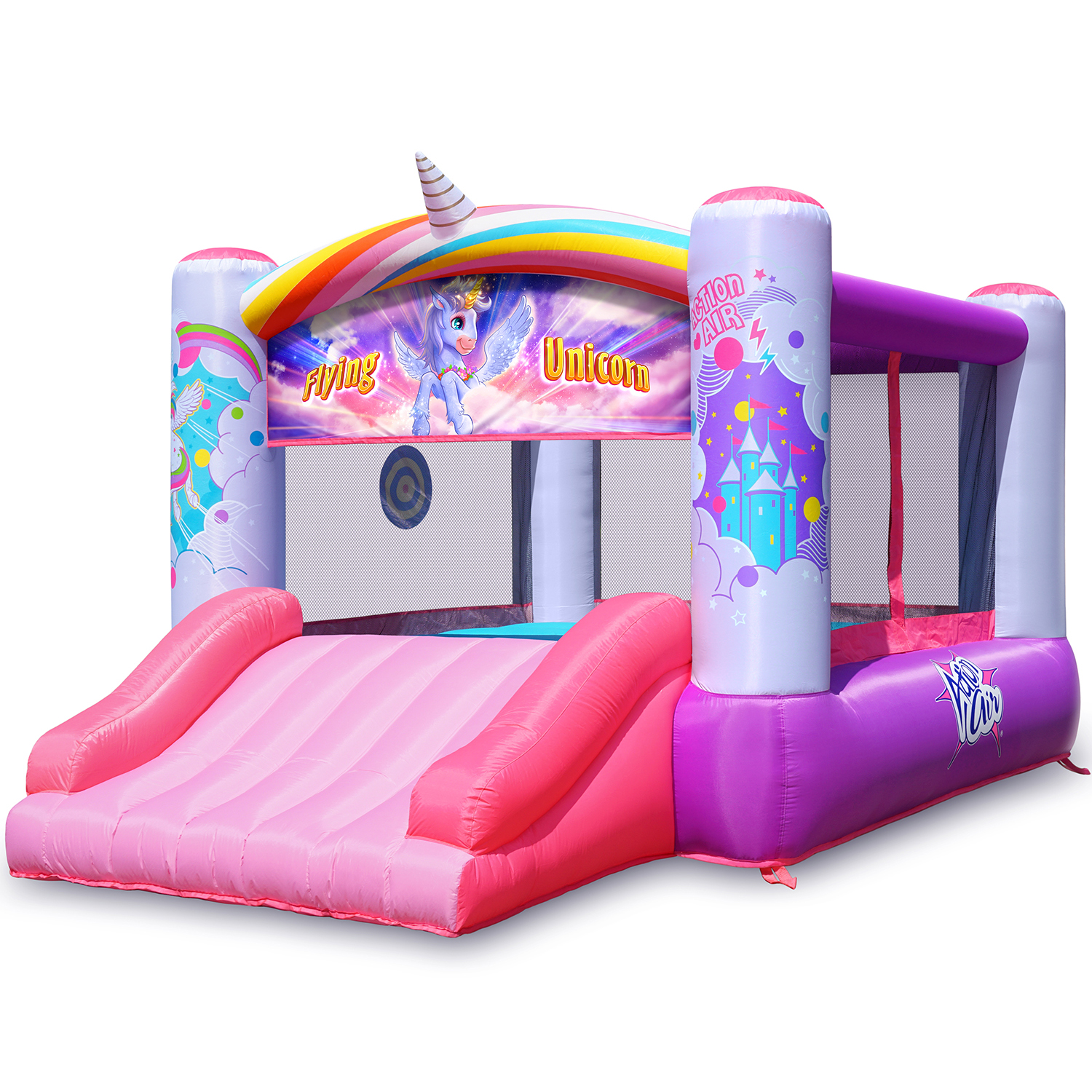 Unicorn Pink Bounce & Ride-on Inflatable Hopper Toy with Pump - Walmart.com
