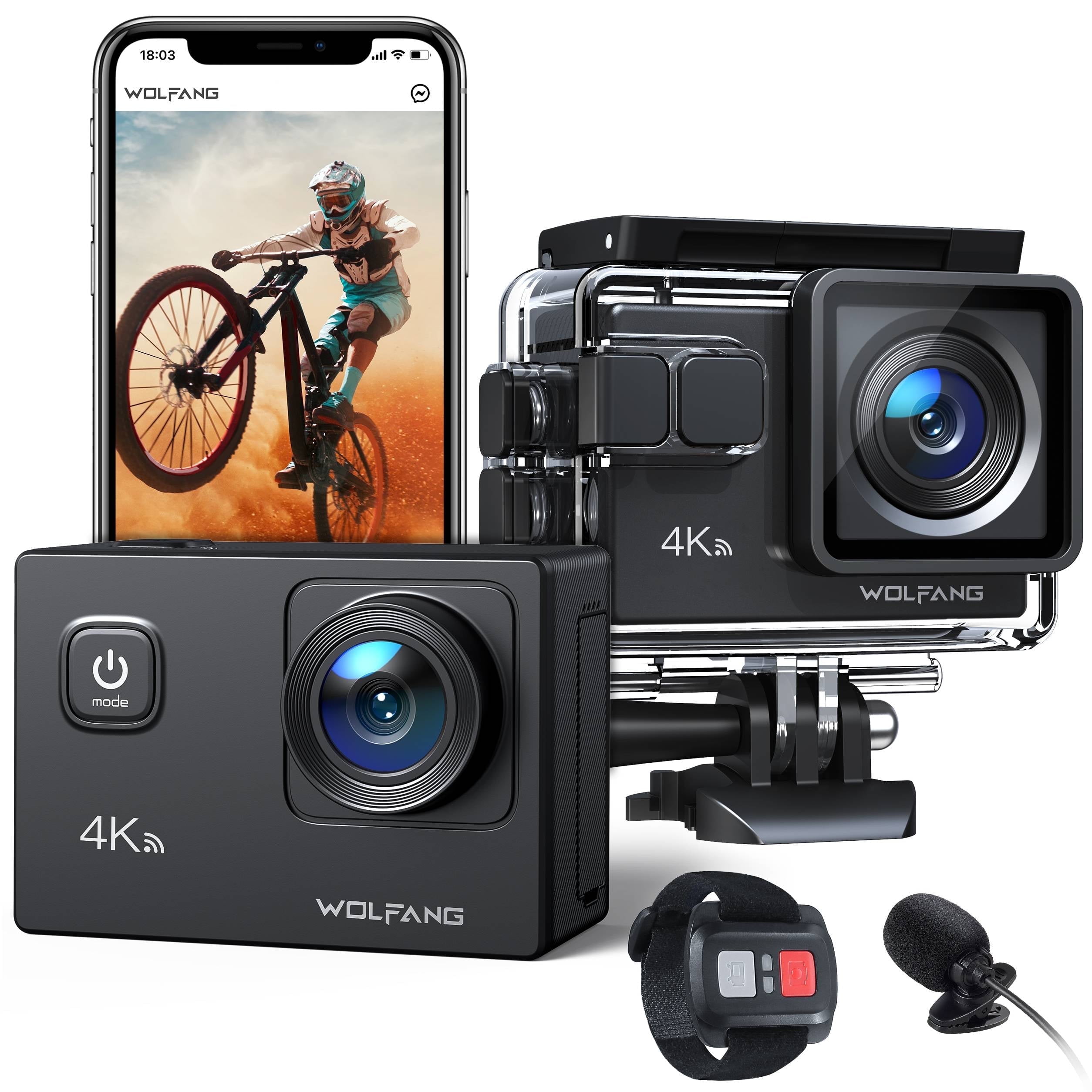 Action Camera 4K 20MP Action Cam Waterproof 40M Underwater Camera EIS ...
