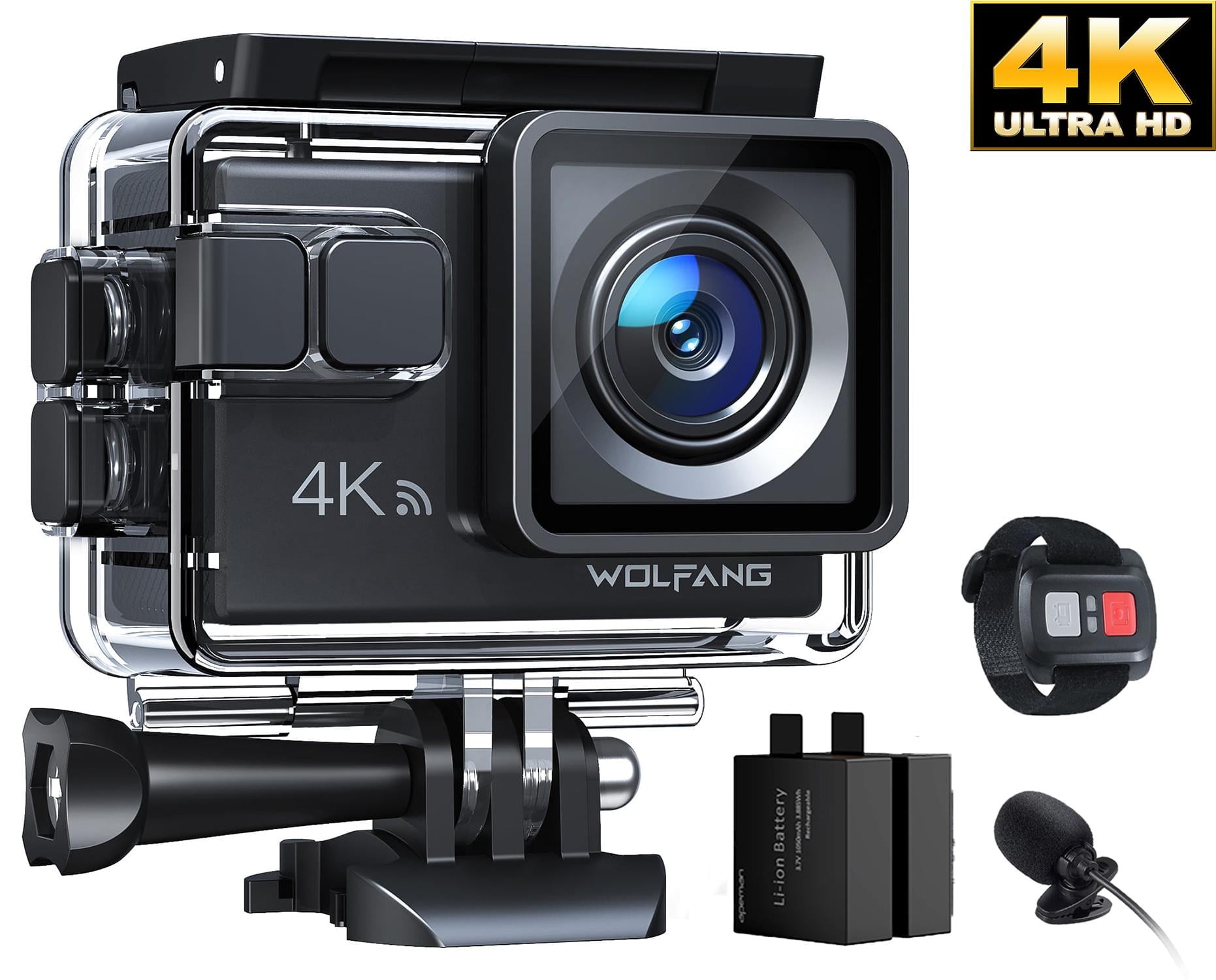 Wolfang Action Camera 4K 20MP Sport Camera 40M Waterproof Underwater ...