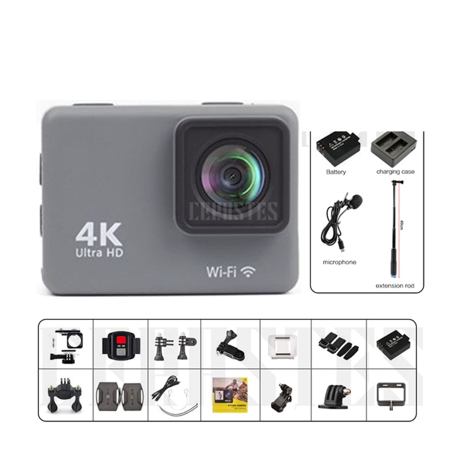 Action Camera, 4K/60FPS Anti-shake Action Camera With Remote Control ...