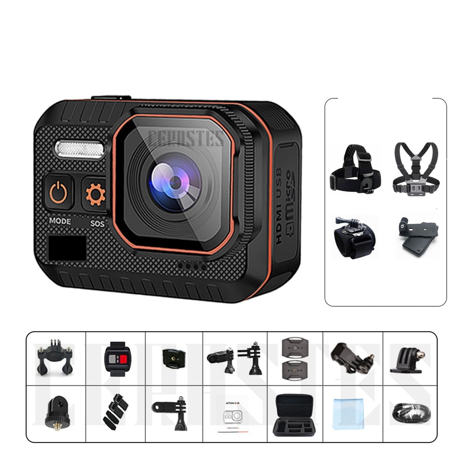 Action Camera 4K 60FPS Remote Control 30m Waterproof 170° Wide Angle ...