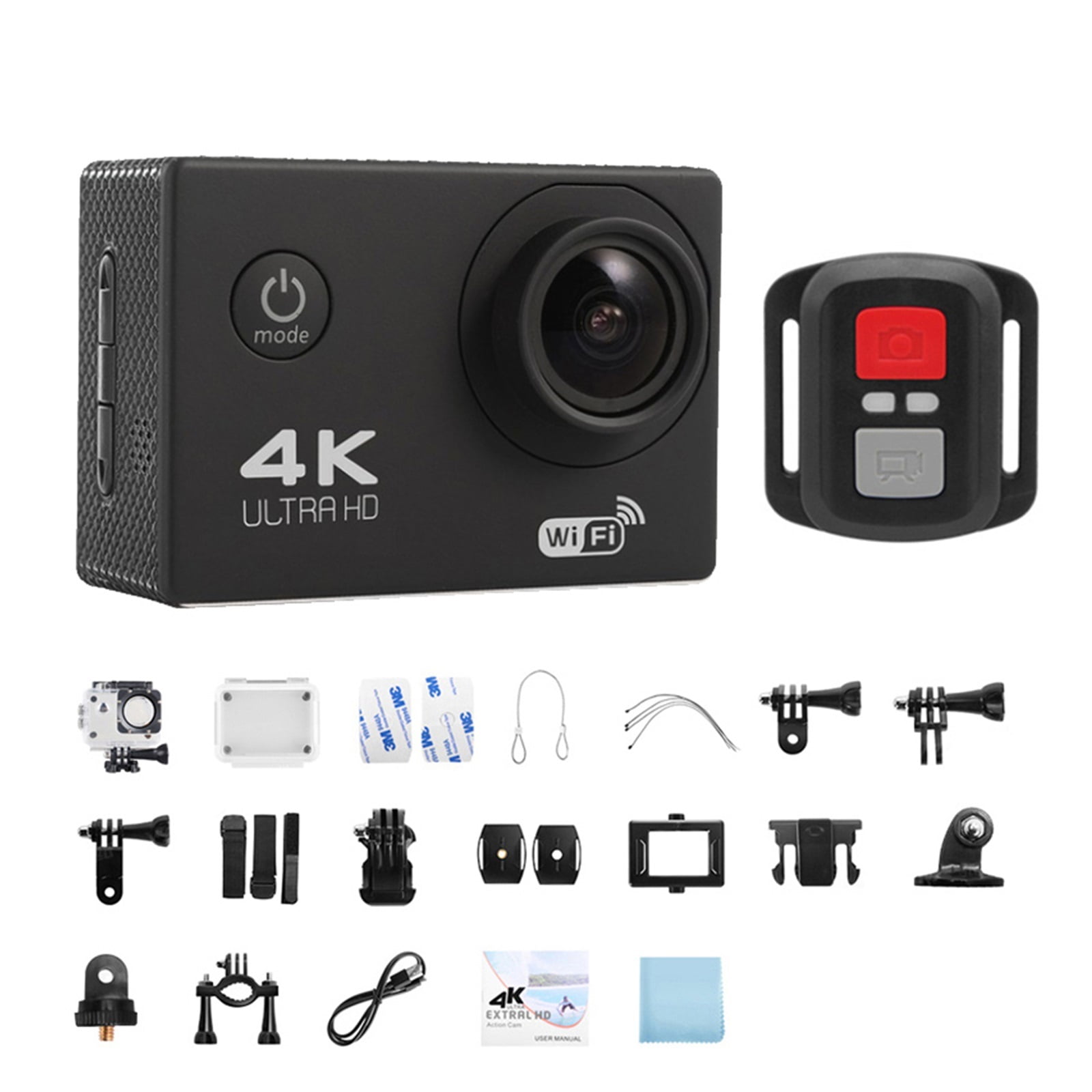 Action Camera Ultra HD 4K/30fps 2.0-inch 170D Underwater Waterproof ...