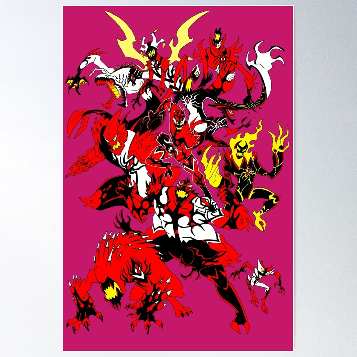 Action Cartoon Comic Alien Carnage And Ben 10 Fan Art Poster Wall Art ...