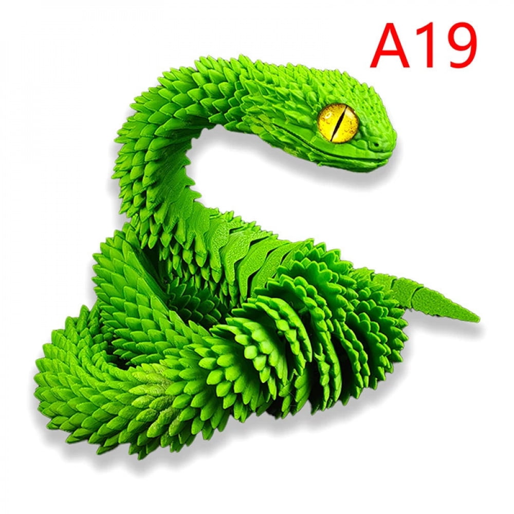 Action Figure 3D Printed Snake Articulated Bush Viper Toy-Dragon Snake ...