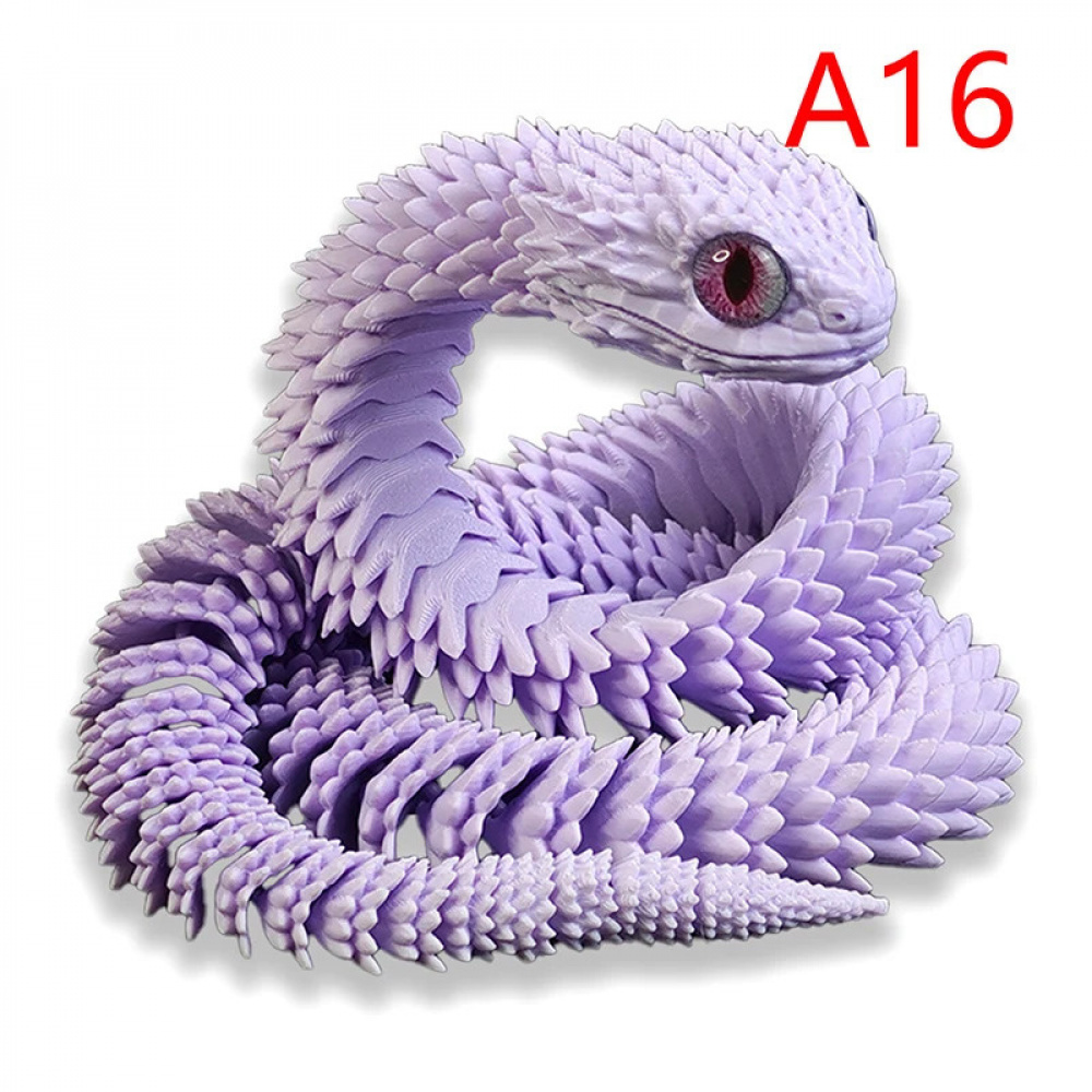 Action Figure 3D Printed Snake Articulated Bush Viper Toy-Dragon Snake ...