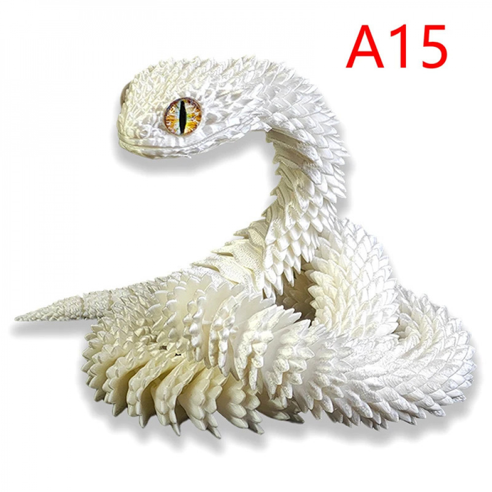 Action Figure 3D Printed Snake Articulated Bush Viper Toy-Dragon Snake ...