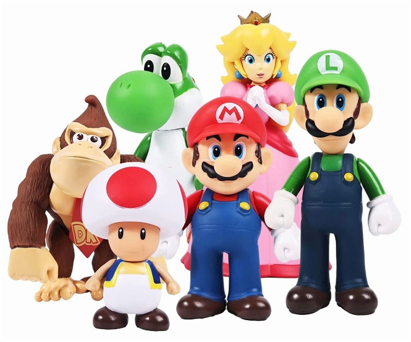 Super Mario Action Figure Playset – 6 PCS Character Collection, Movable ...