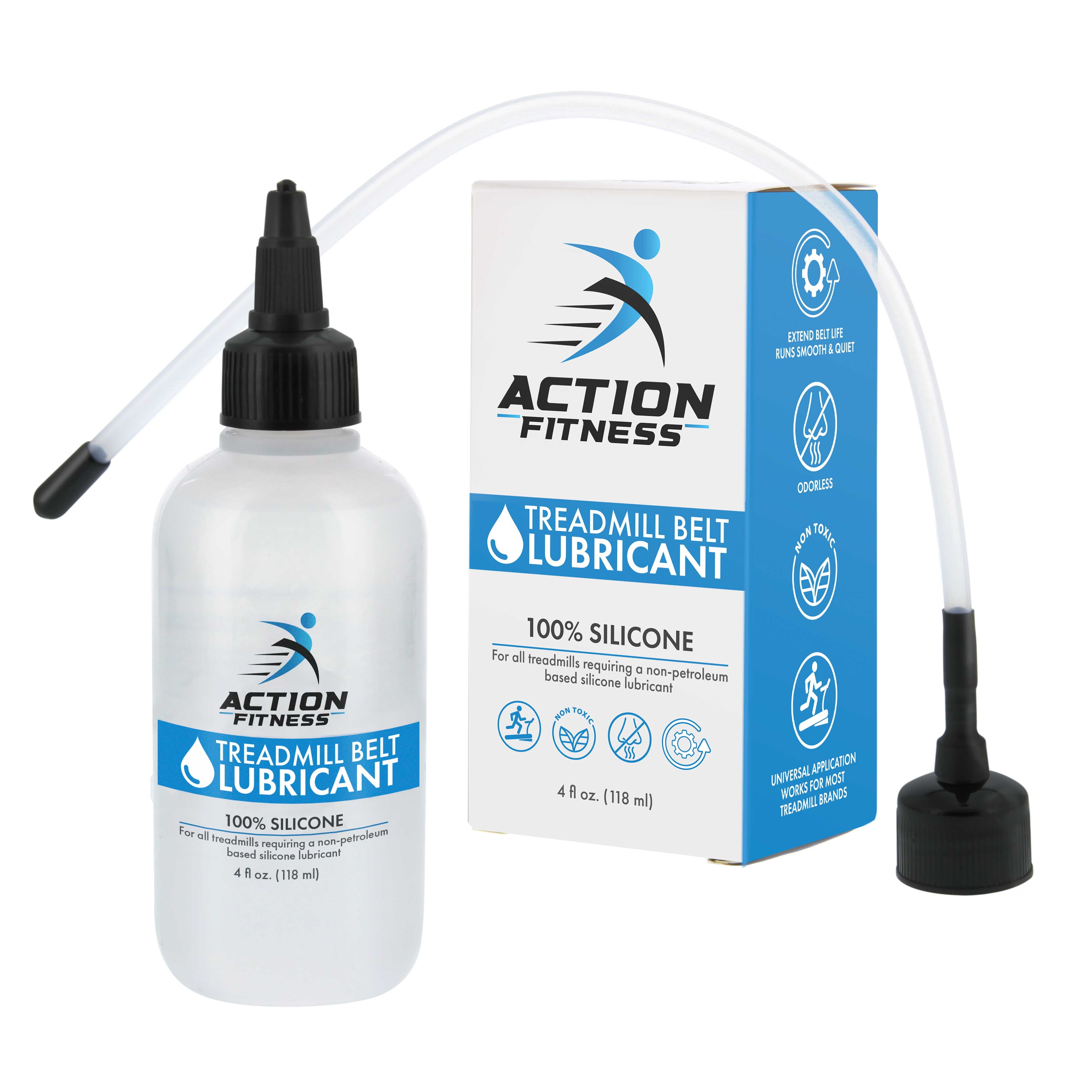 Action Fitness Treadmill Belt Lubricant, 100% Silicone with Applicator ...