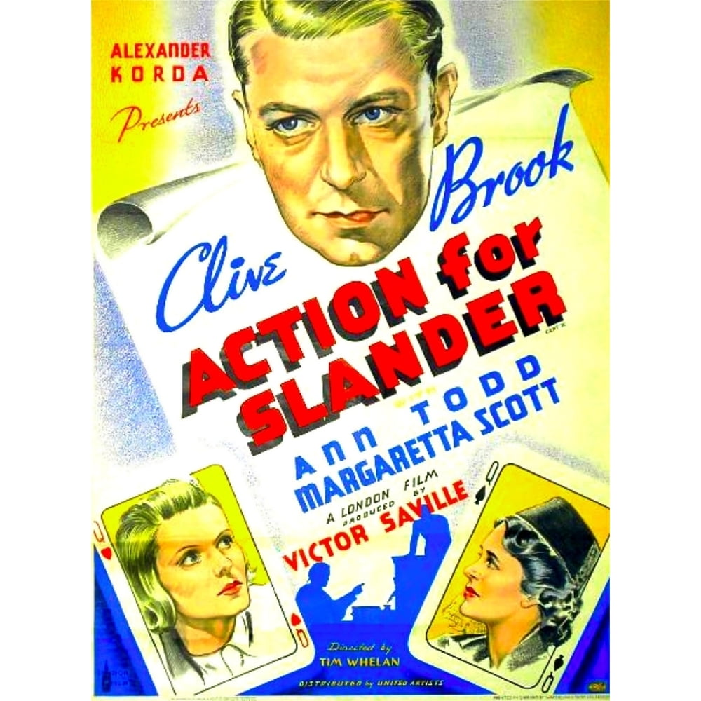 Action For Slander U Movie Poster Masterprint - Walmart.com