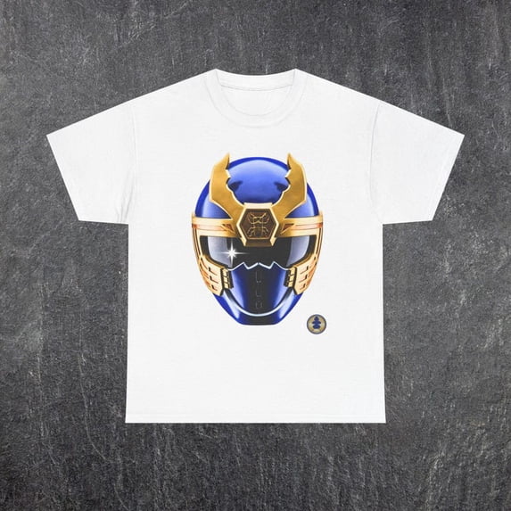 Action Hero Helmet Graphic Tee, Navy Thunder Ranger Style Design ...