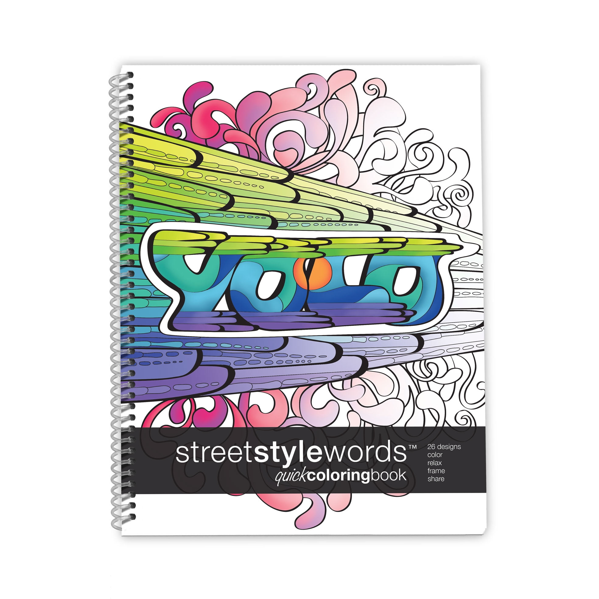 Action Publishing Coloring Book: Street Style Words Quick Coloring Book ...