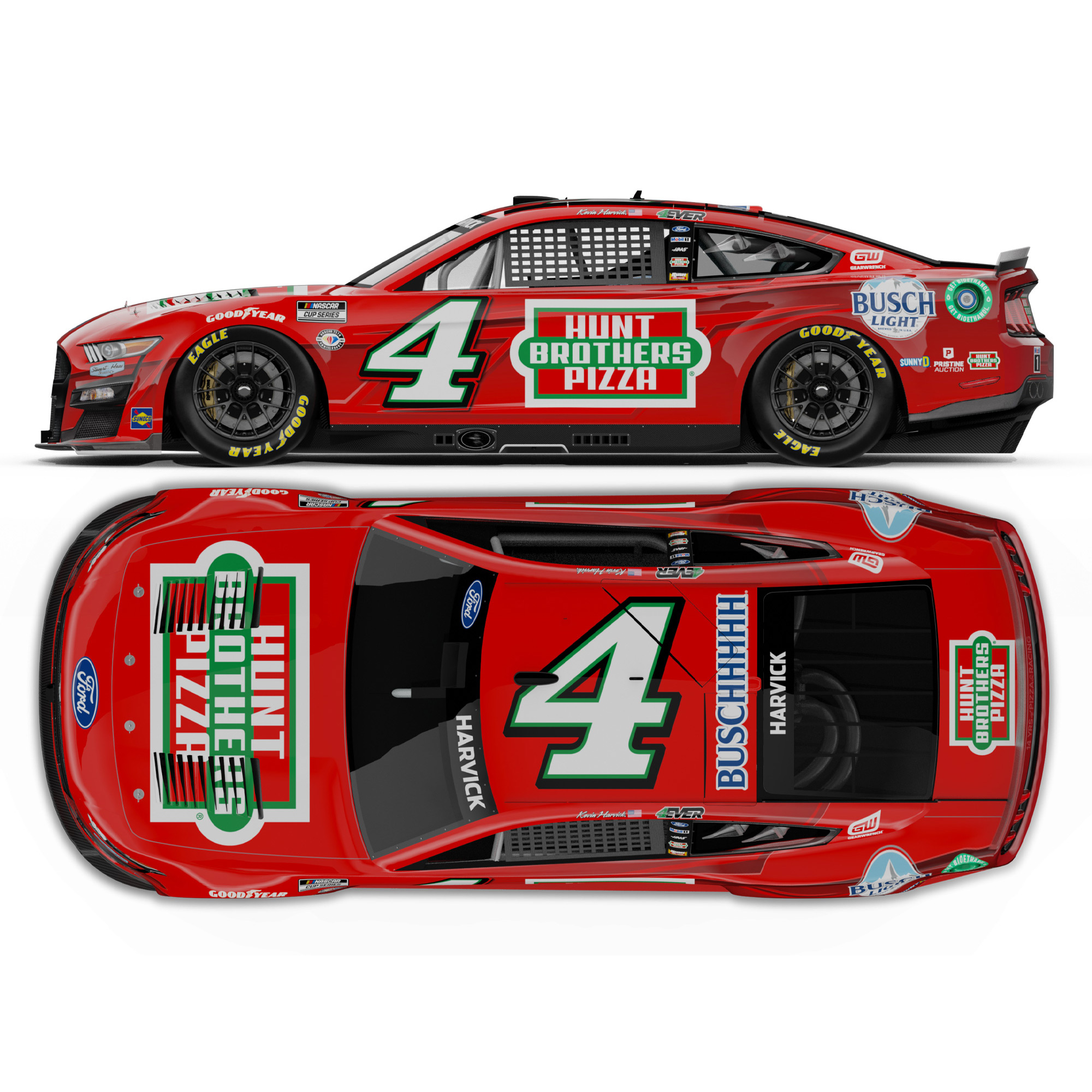 Action Racing Kevin Harvick 2023 #4 Hunt Brothers Pizza Red 1:24 Color ...