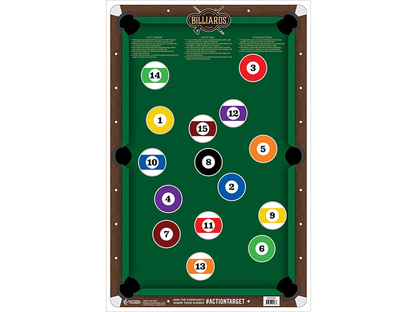 Action Target Action Billiards Hanging Paper 23 X 35 Billiards ...