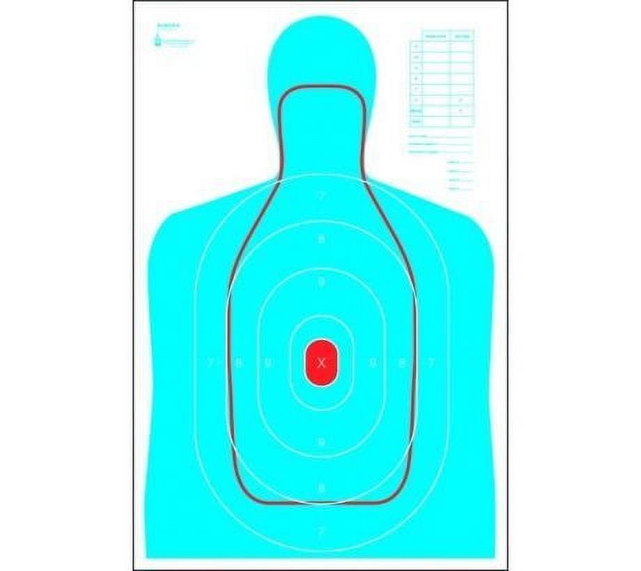 Action Target B-27E and FBI Q Combination Target, 100 Pack, Blue/Red ...