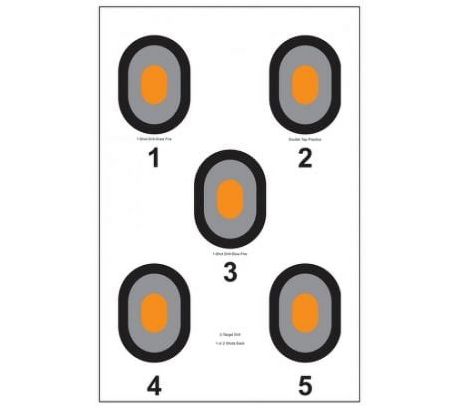 Action Target Orange Center, 5 Bullseye Target, 100 Pack, Black/Grey ...