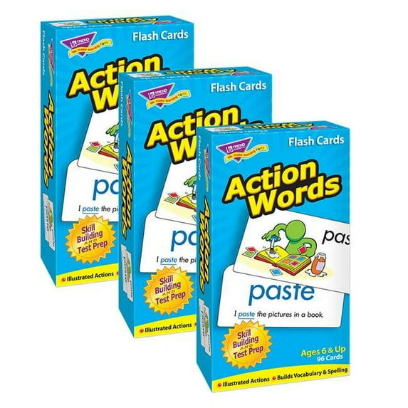 Action Words Flash Cards, 96 per Box - Pack of 3 - Walmart.com