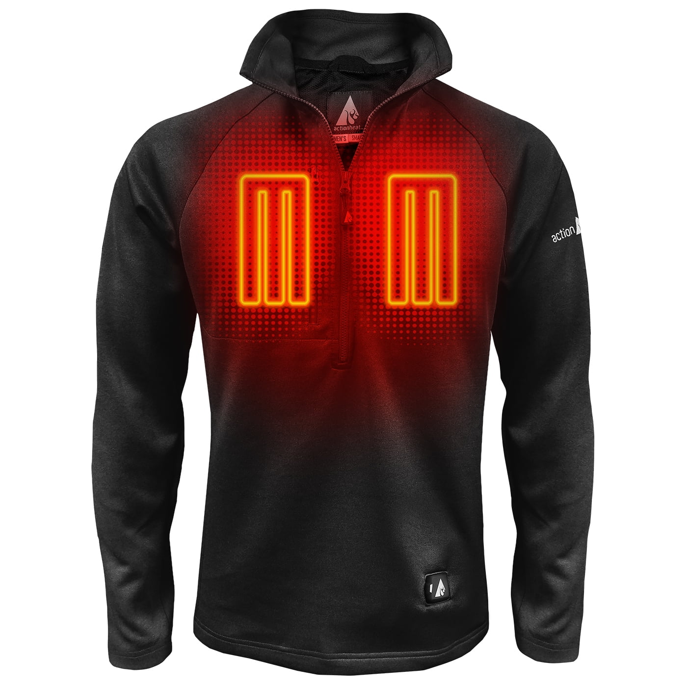 ActionHeat Men's 5V Battery Heated 1/2 Zip Up Shirt- Black - Walmart.com