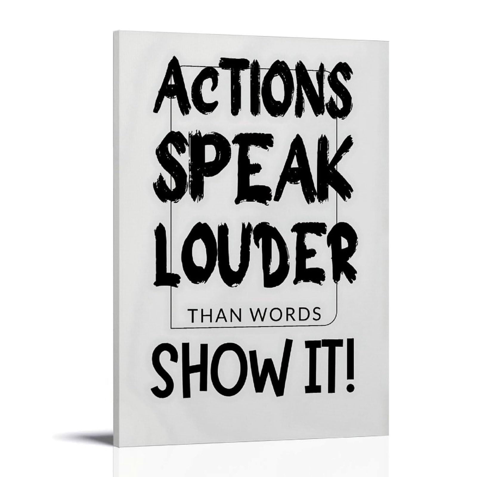Actions Speak Louder Than Words Print Motivational Wall Art Home Decor ...