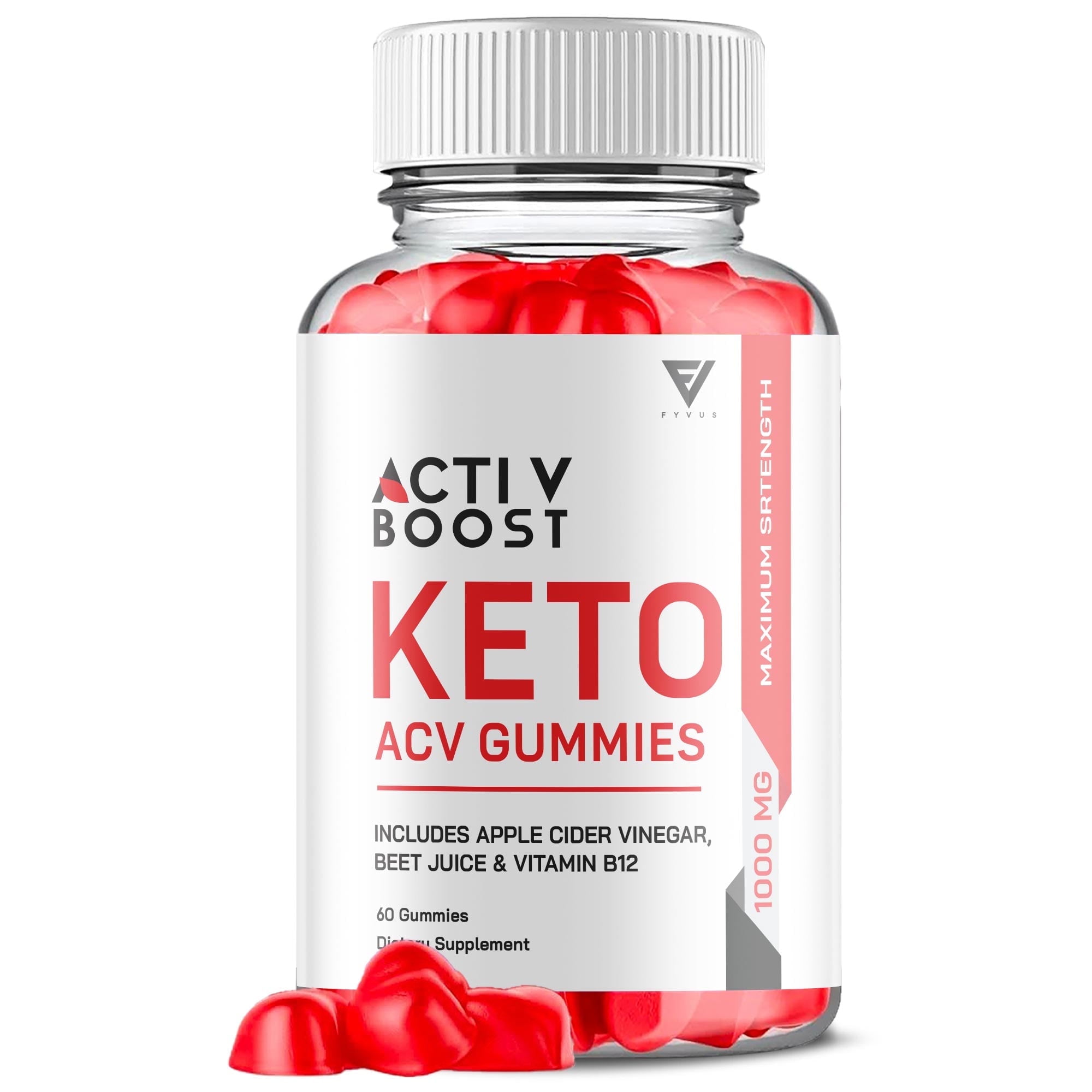Activ Boost Keto + ACV 1000mg Gummies Apple Cider Vinegar Vitamin B12 ...