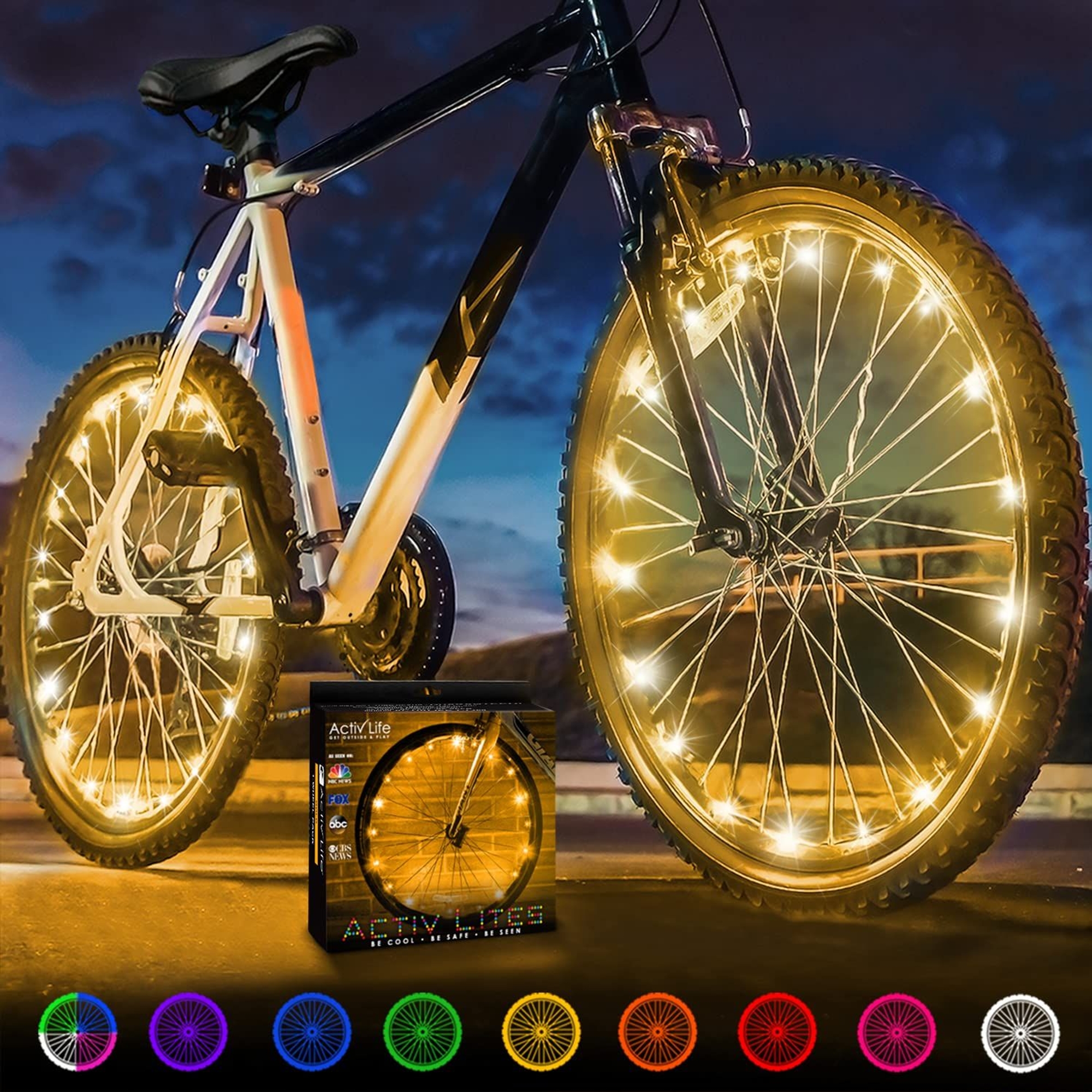 Activ Life LED Bike Wheel Lights with Batteries Included, Get 100% ...
