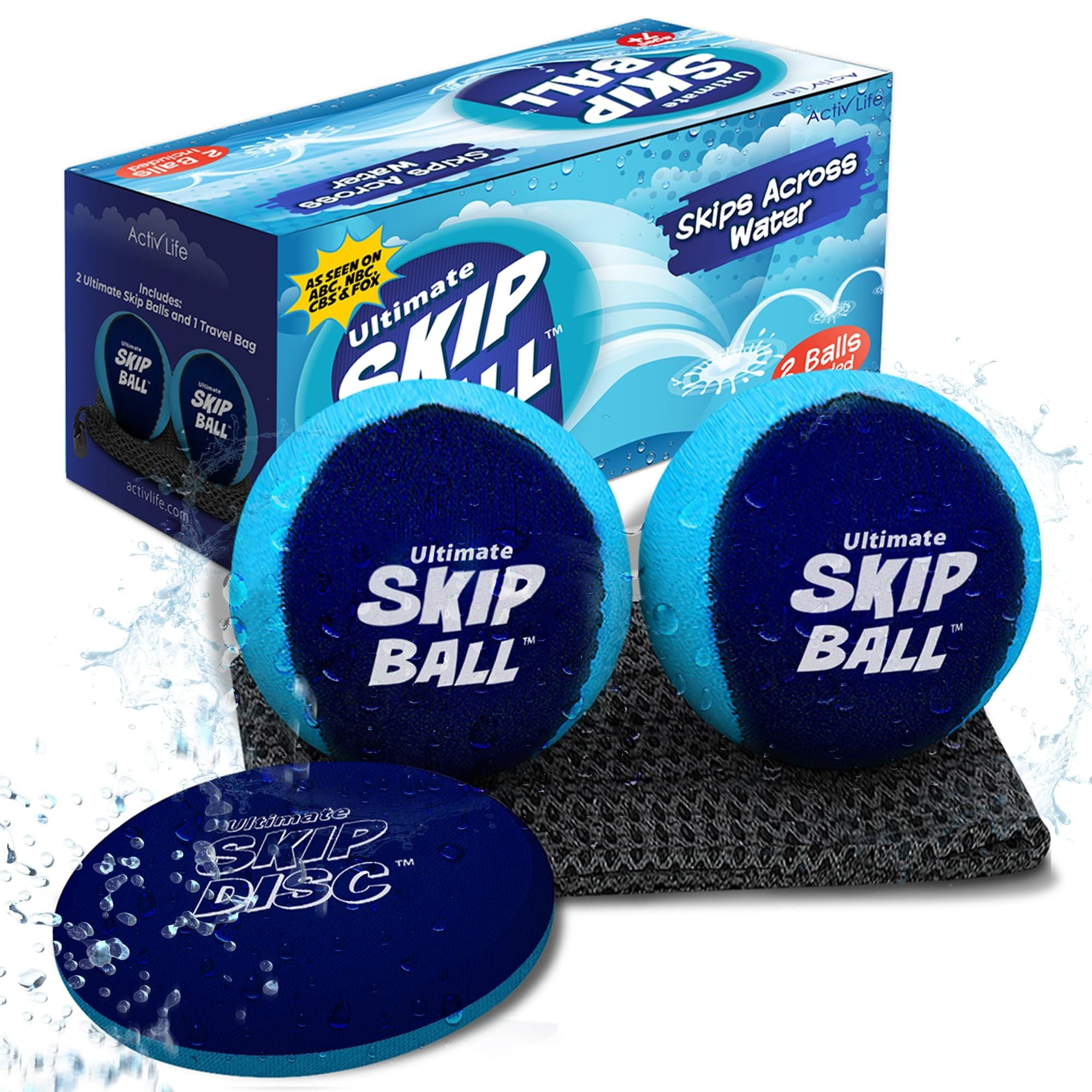 Activ Life Water Ball Set of 2, Skip Disc Bouncing Pool Toy - Walmart.com