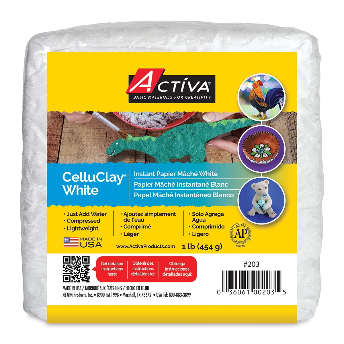 Activa Celluclay Instant Papier Mache - 1 lb, Bright White - Walmart.com
