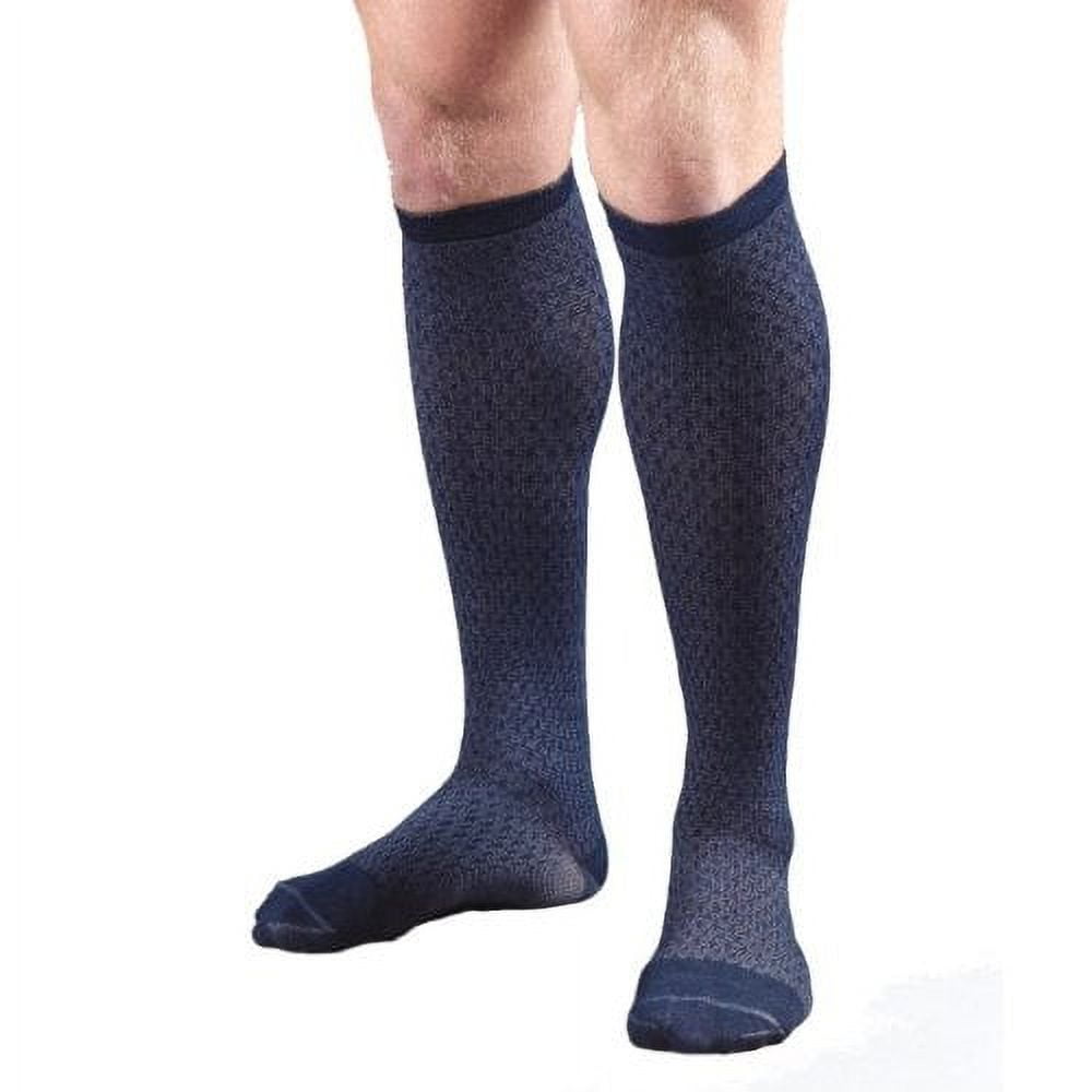Activa Men's Herringbone Pattern Dress Socks 15-20 mmHg Closed Toe - Navy X-Large - Walmart.com