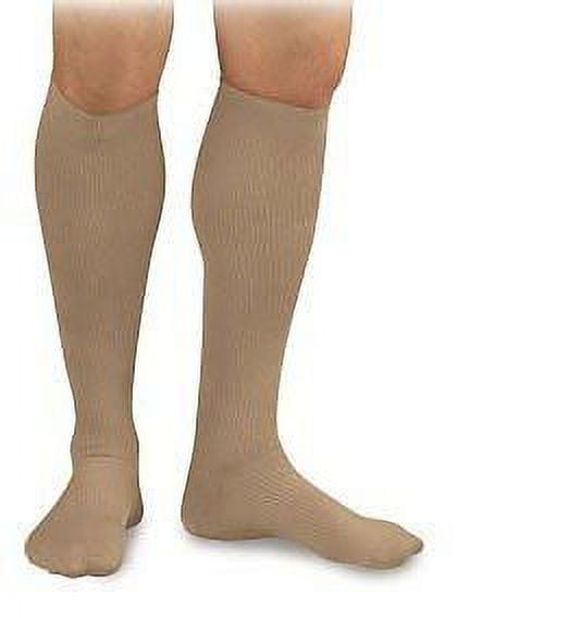 Activa Men's Ribbed Pattern Dress Socks 20-30 mmHg Closed Toe - White ...