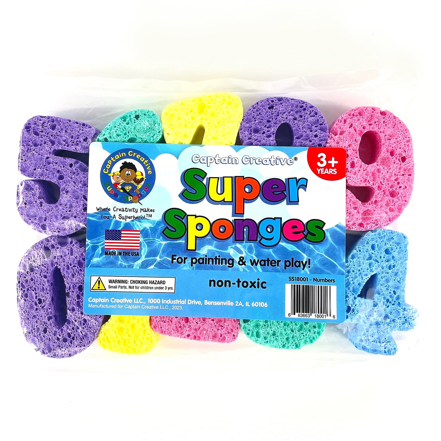 Activa Products APISS18001 3 in. Numbers Super Sponges - Walmart.com